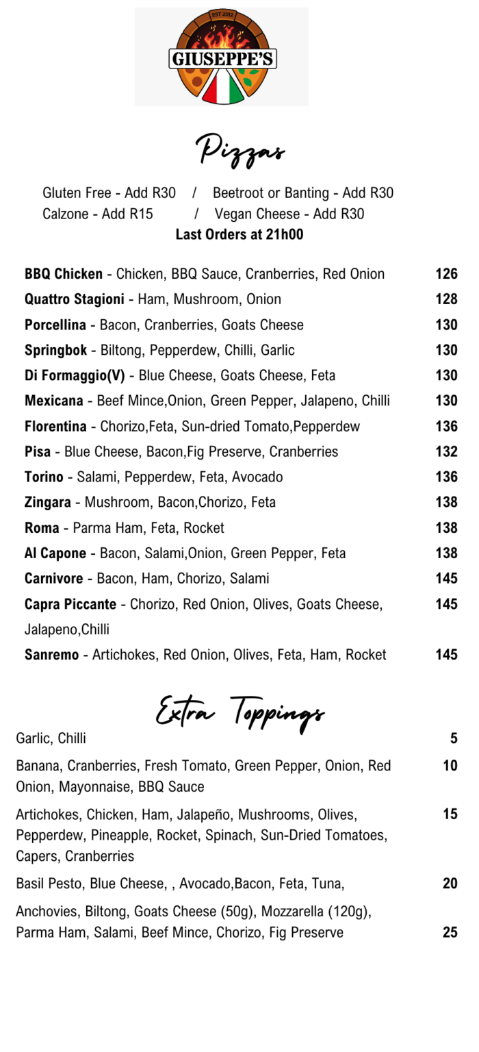 Food menu – Welcome to Proof Bar!